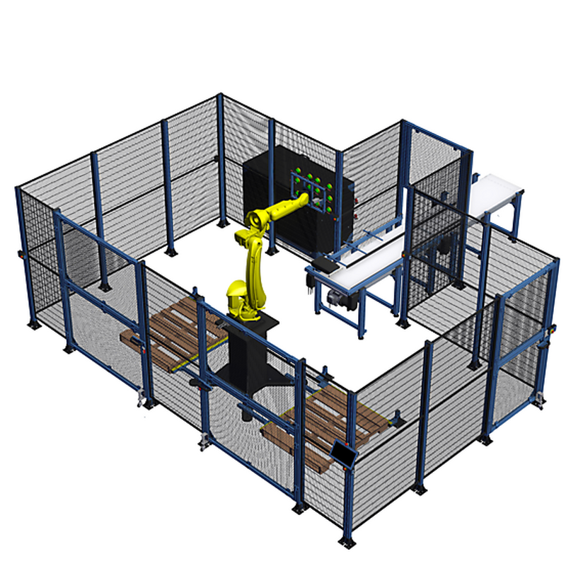 Turnkey Palletizer: Single Belt Infeed & Dual Outfeed with New Fanuc…