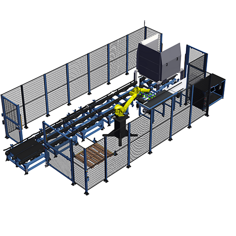 Turnkey Palletizer: Single Belt Infeed & Automated Outfeed with New…