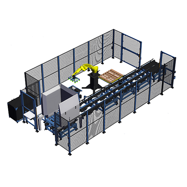 Turnkey Palletizer: Single Belt Infeed & Automated Outfeed with New…