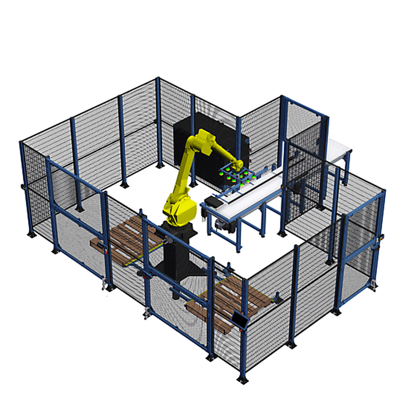 Turnkey Palletizer: Single Belt Infeed & Dual Outfeed with New Fanuc…