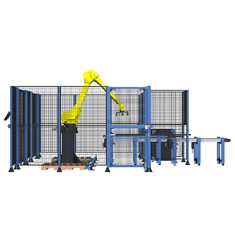 Turnkey Palletizer: Single Belt Infeed & Dual Outfeed with New Fanuc…