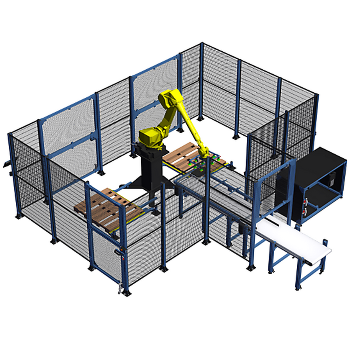 Turnkey Palletizer: Single Belt Infeed & Dual Outfeed with New Fanuc…