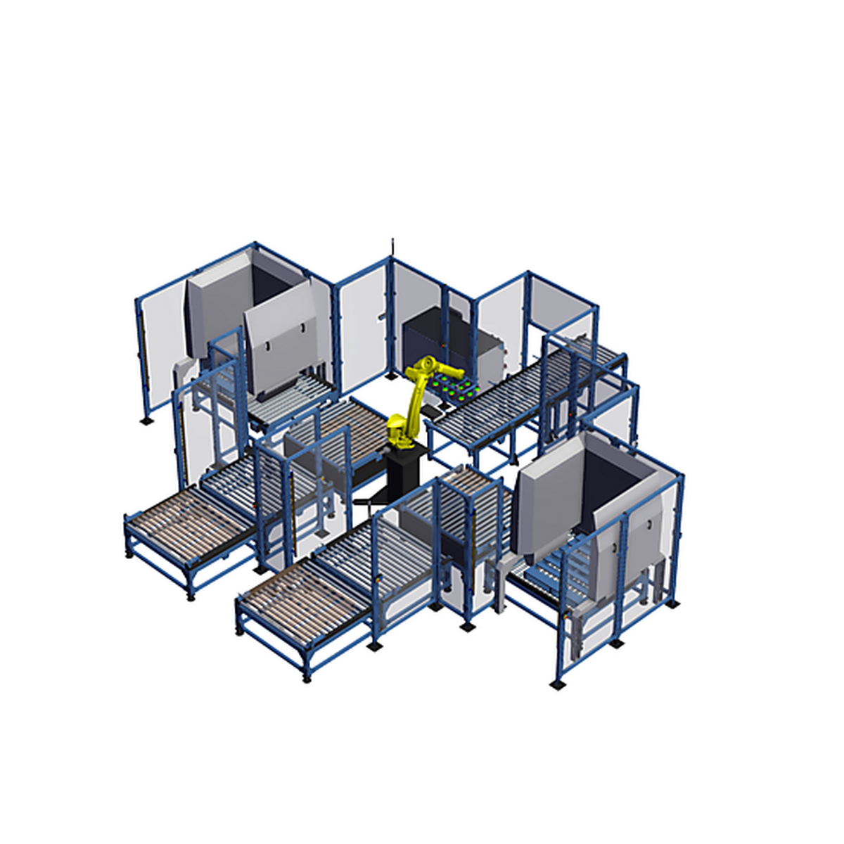 Industrial Palletizer with Dual Automated Outfeed and Refurbished…