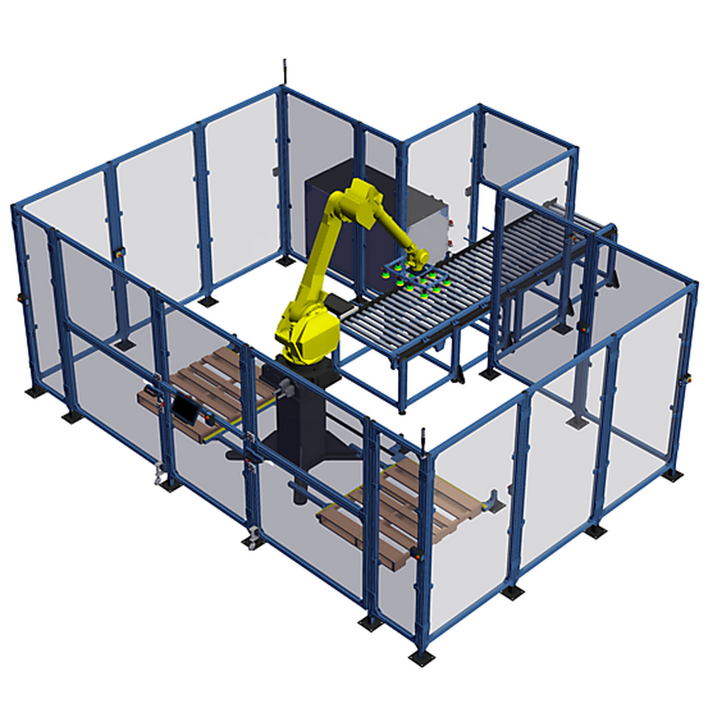 Industrial Palletizer with Dual Manual Outfeed and New Fanuc…