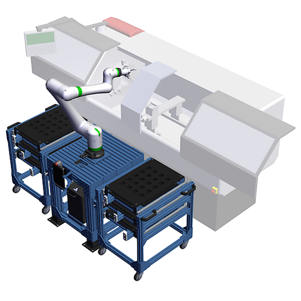 Machine Tending Cell with 2 Mobile Part Presenters with Fanuc…