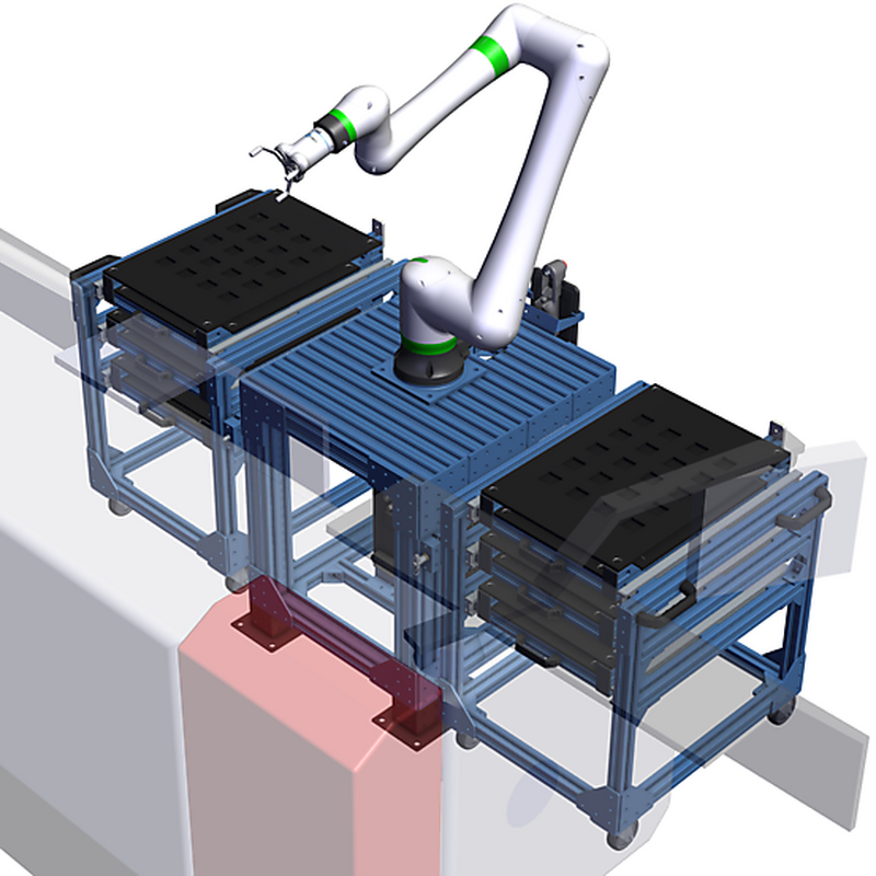 Machine Tending Cell with 2 Mobile Part Presenters with Fanuc…