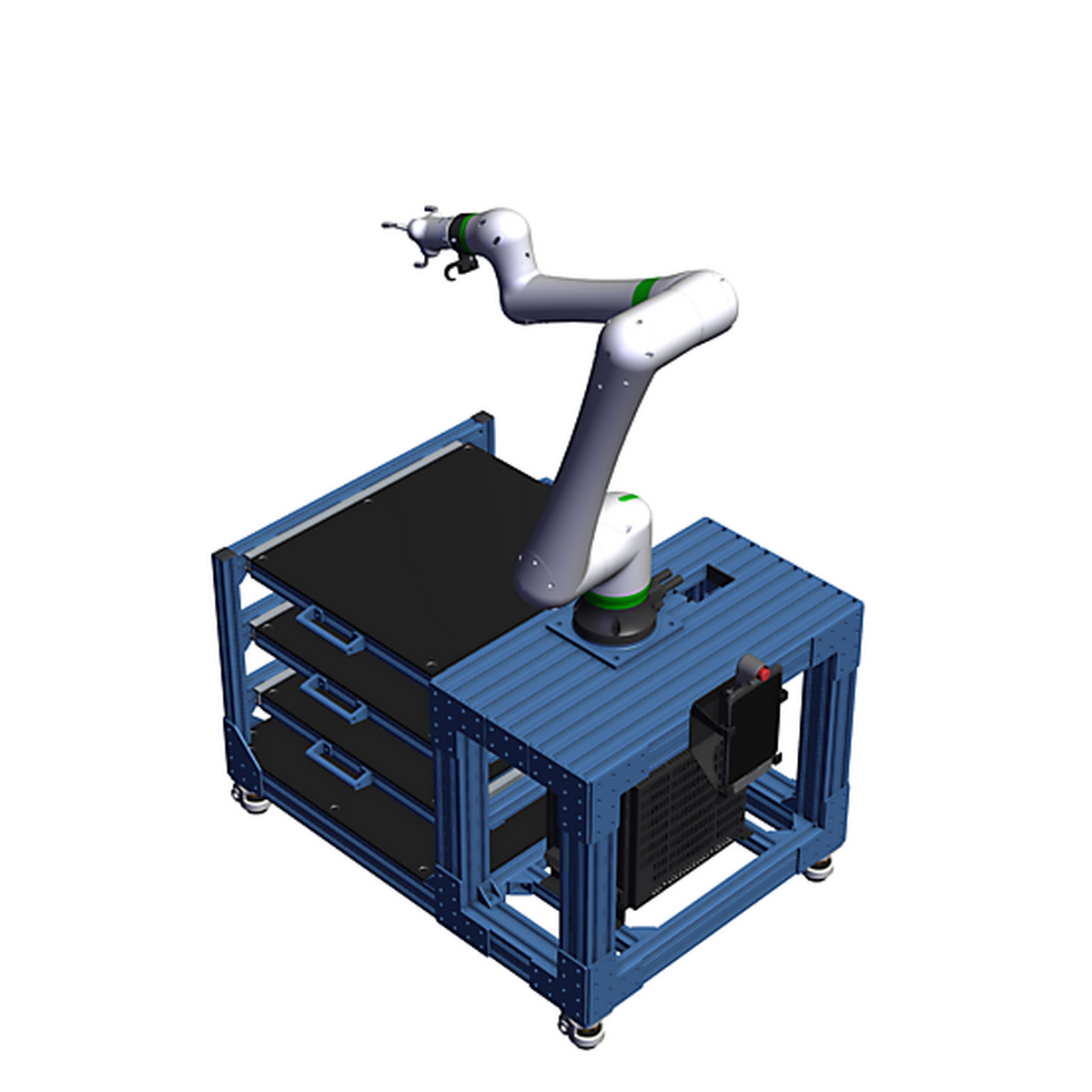 Mobile Machine Tending Workstation with 3 Large Drawers and Fanuc CRX…