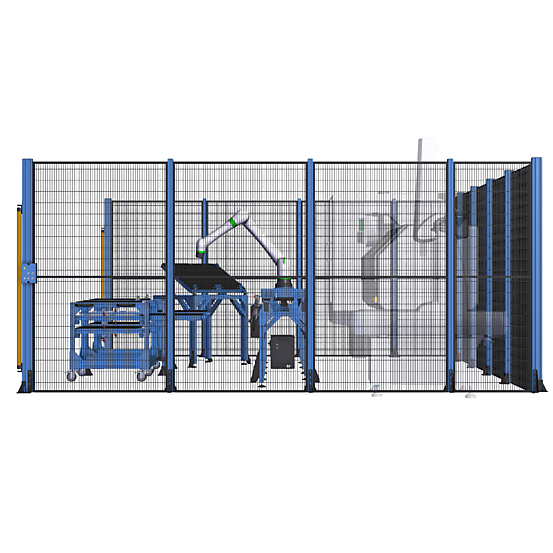 Long 7th Axis Cobot Machine Tending Cell with Fanuc CRX10iA/L 2 Carts…
