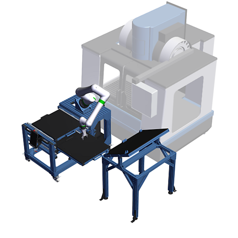 Mobile Machine Tending Cobot Cell with Fanuc CRX10iA/L and Drawers…