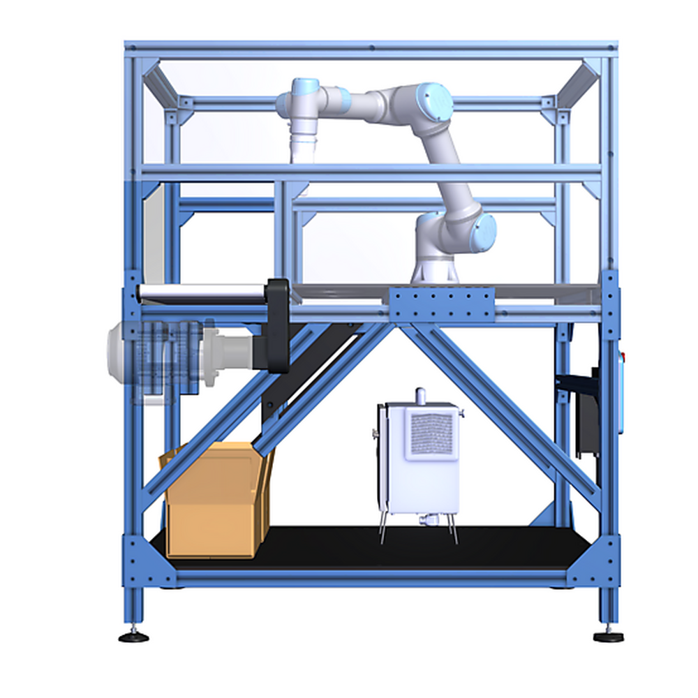 Enclosed Cobot Workstation With Universal Robots Ur5e And Conveyor…