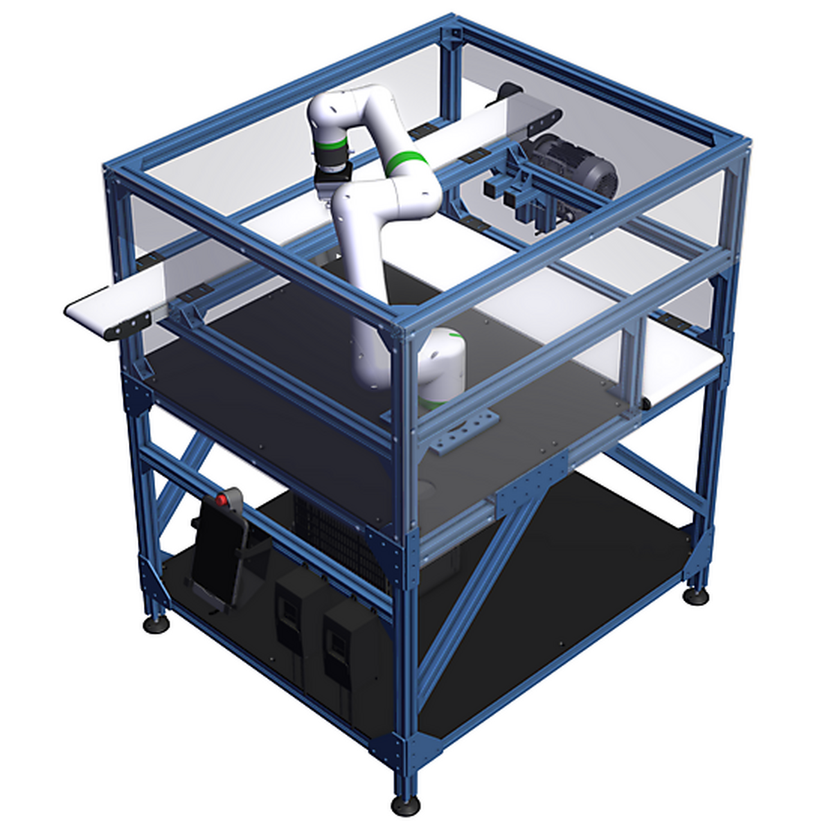 Cobot Enclosed Work Cell with Fanuc CRX5iA and Conveyor (AS-PP-306609…