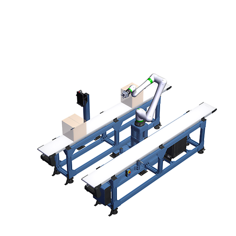 Dual Conveyor Packing Station with Fanuc CRX Cobot (AS-PP-140036 v29)