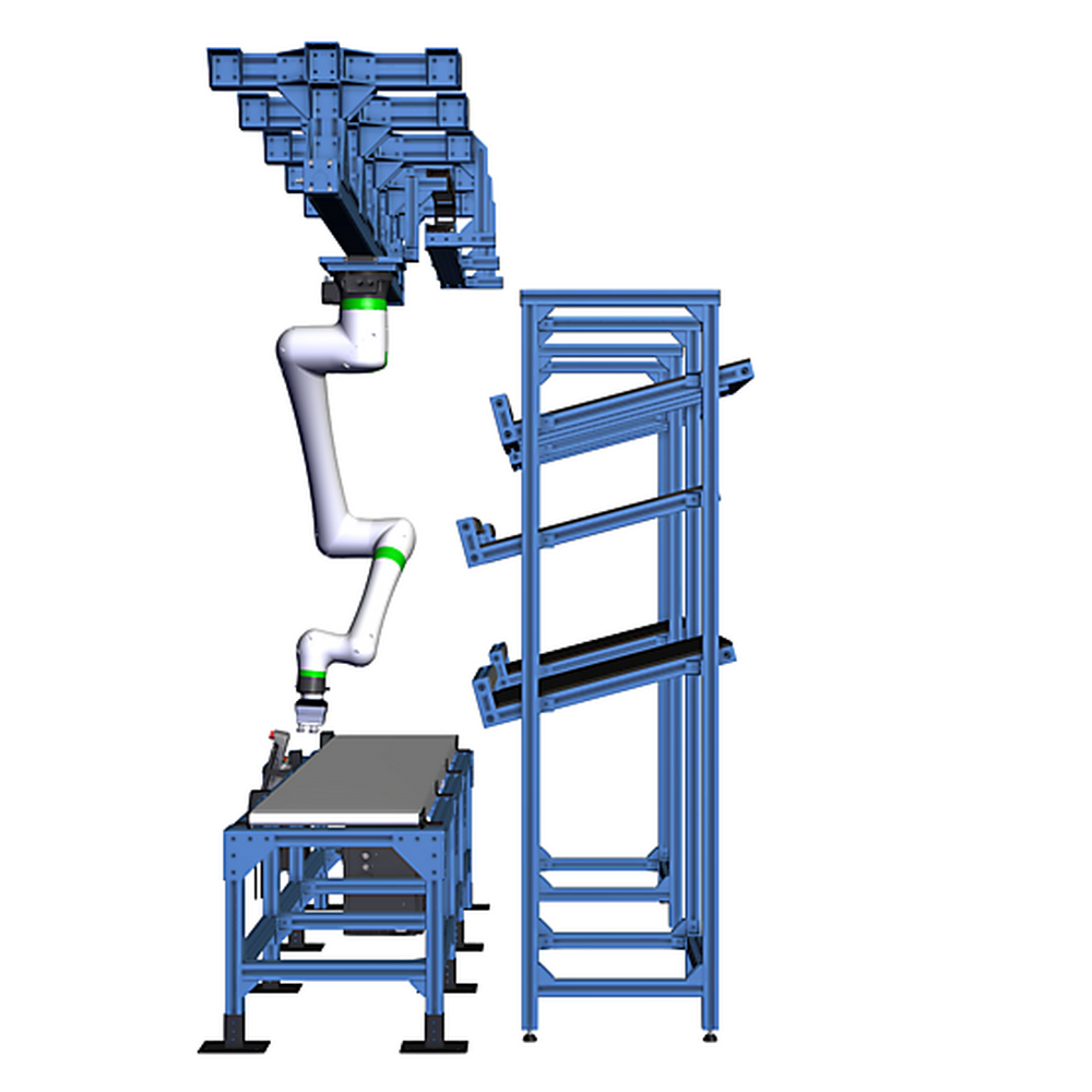 Overhead 7th Axis Cobot Cell with Fanuc CRX Cobot, Conveyor and…